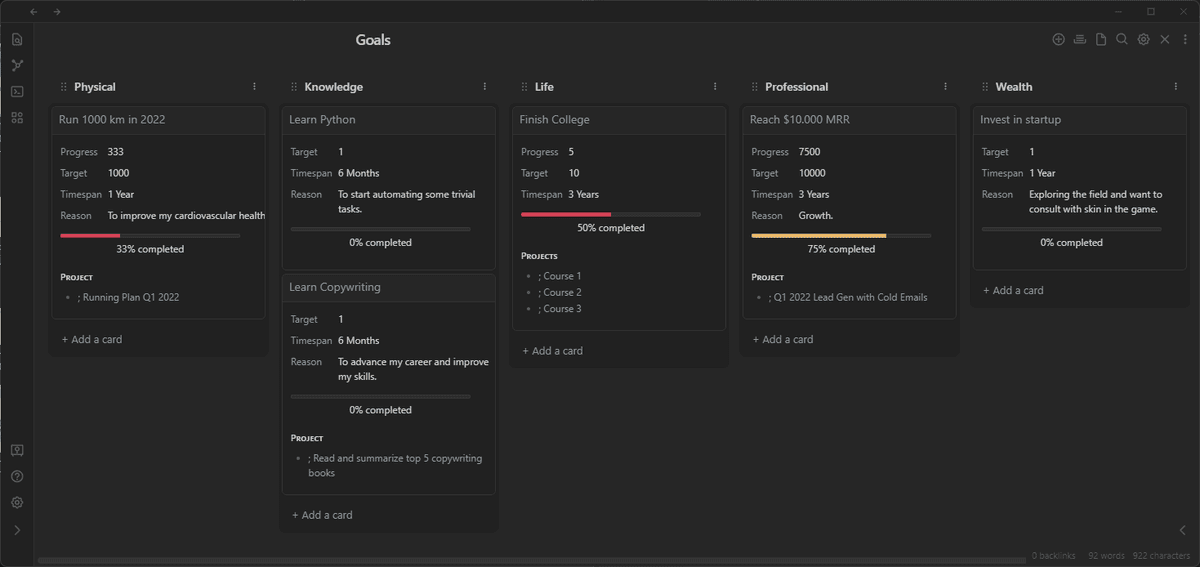 How I Manage Projects and Goals in Obsidian | Christian B. B. Houmann
